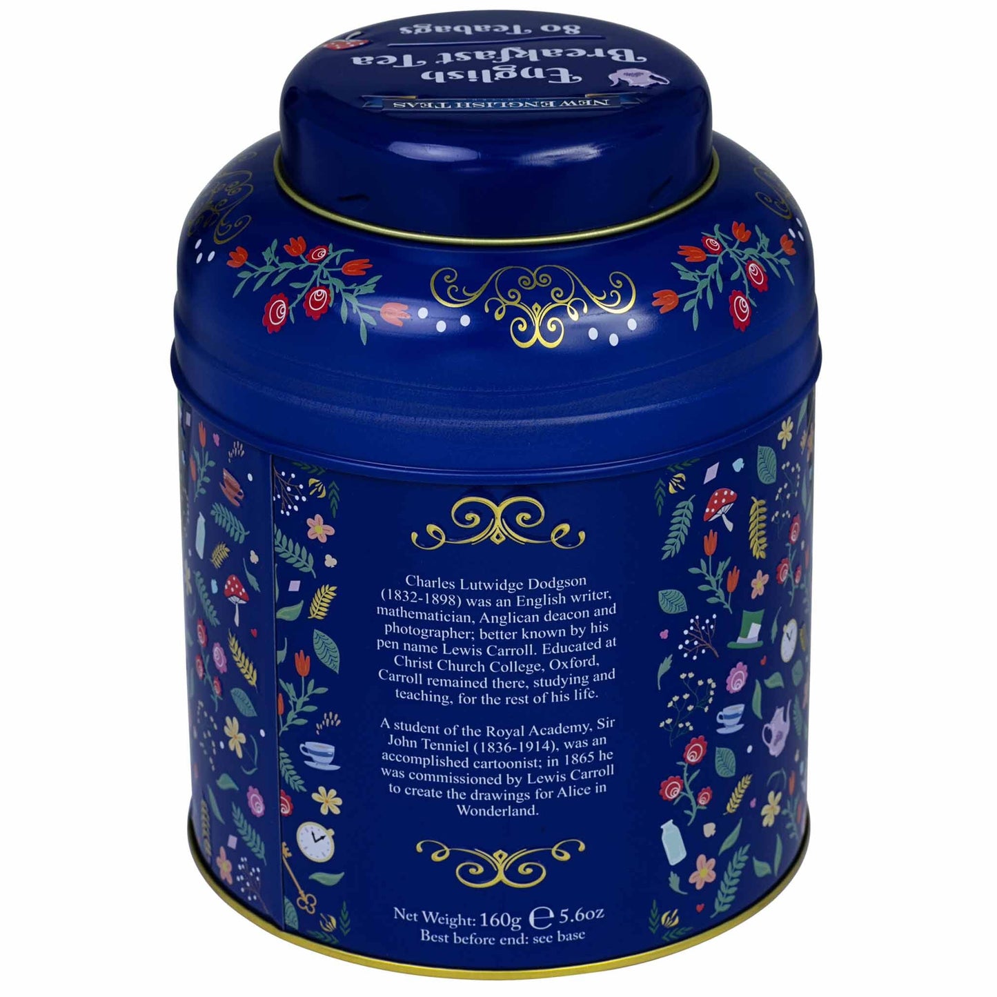 Alice In Wonderland 80 Teabag Tea Caddy - Modern Folk Art - New English ...