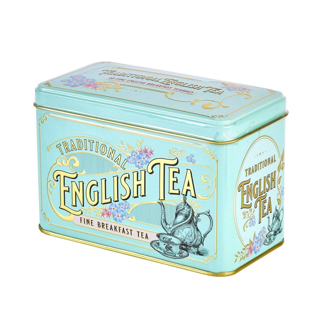 Vintage Victorian Classic Tea Tin - Mint Green - New English Teas