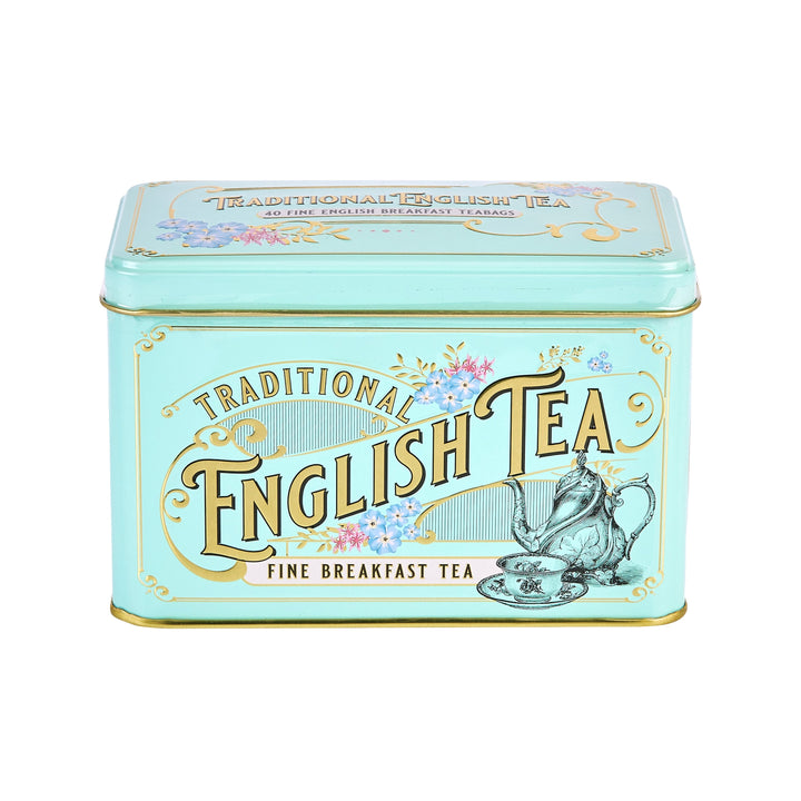 Vintage Victorian Classic Tea Tin - Mint Green - New English Teas
