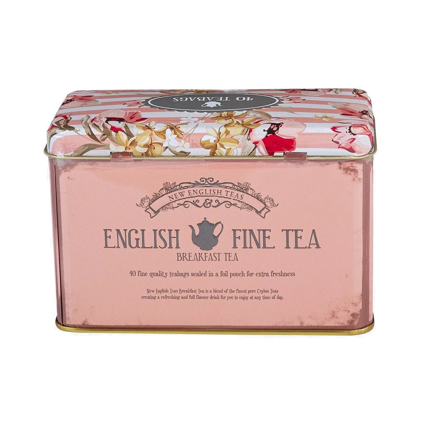 Vintage Floral Classic Tea Tin - Blush - New English Teas