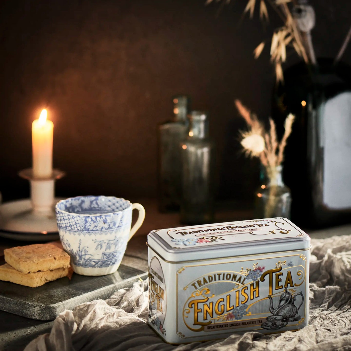 Vintage Victorian Tea Caddy - Powder Blue - 40s - New English Teas