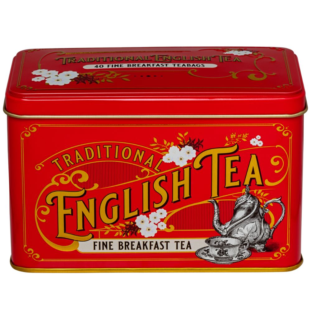 Vintage Victorian Classic Tea Tin - Berry Red - New English Teas