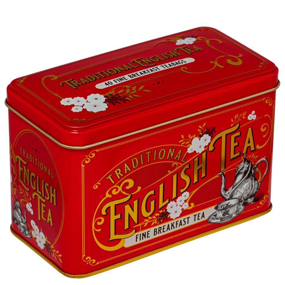Vintage Victorian Classic Tea Tin - Berry Red - New English Teas