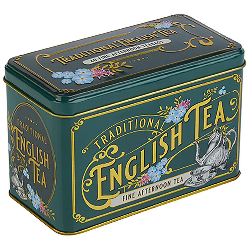 Vintage Victorian Classic Tea Tin - Bottle Green - New English Teas