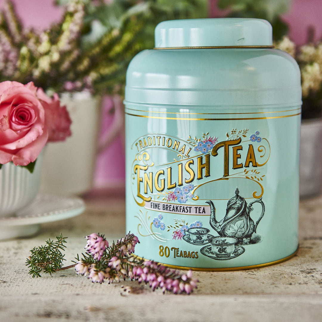 Vintage Victorian 80 Teabag Tea Caddy Gift Set - New English Teas