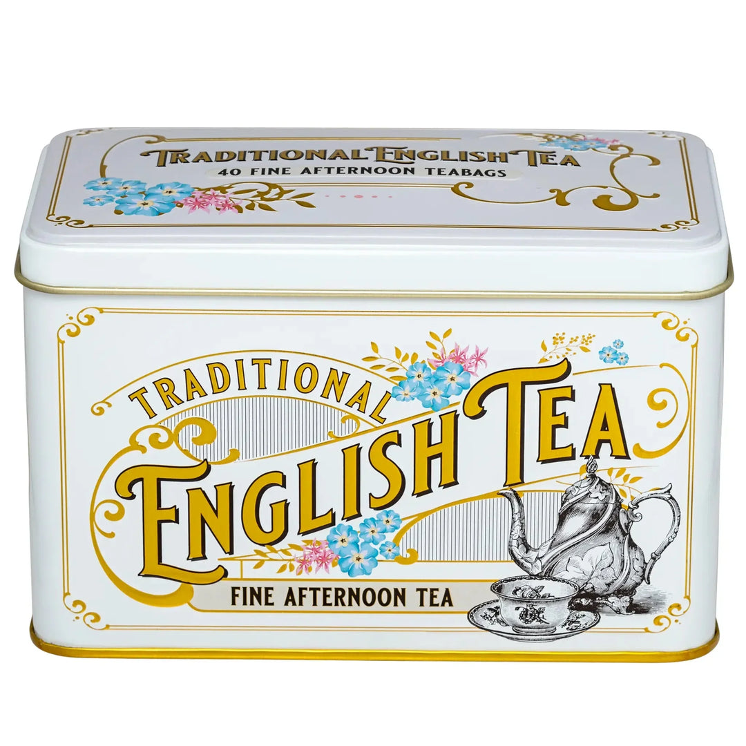 Vintage Victorian Classic Tea Tin - Ivory - New English Teas