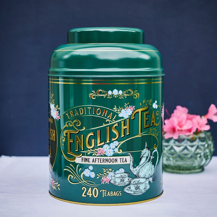 Vintage Victorian Classic Tea Tin - Pink - New English Teas