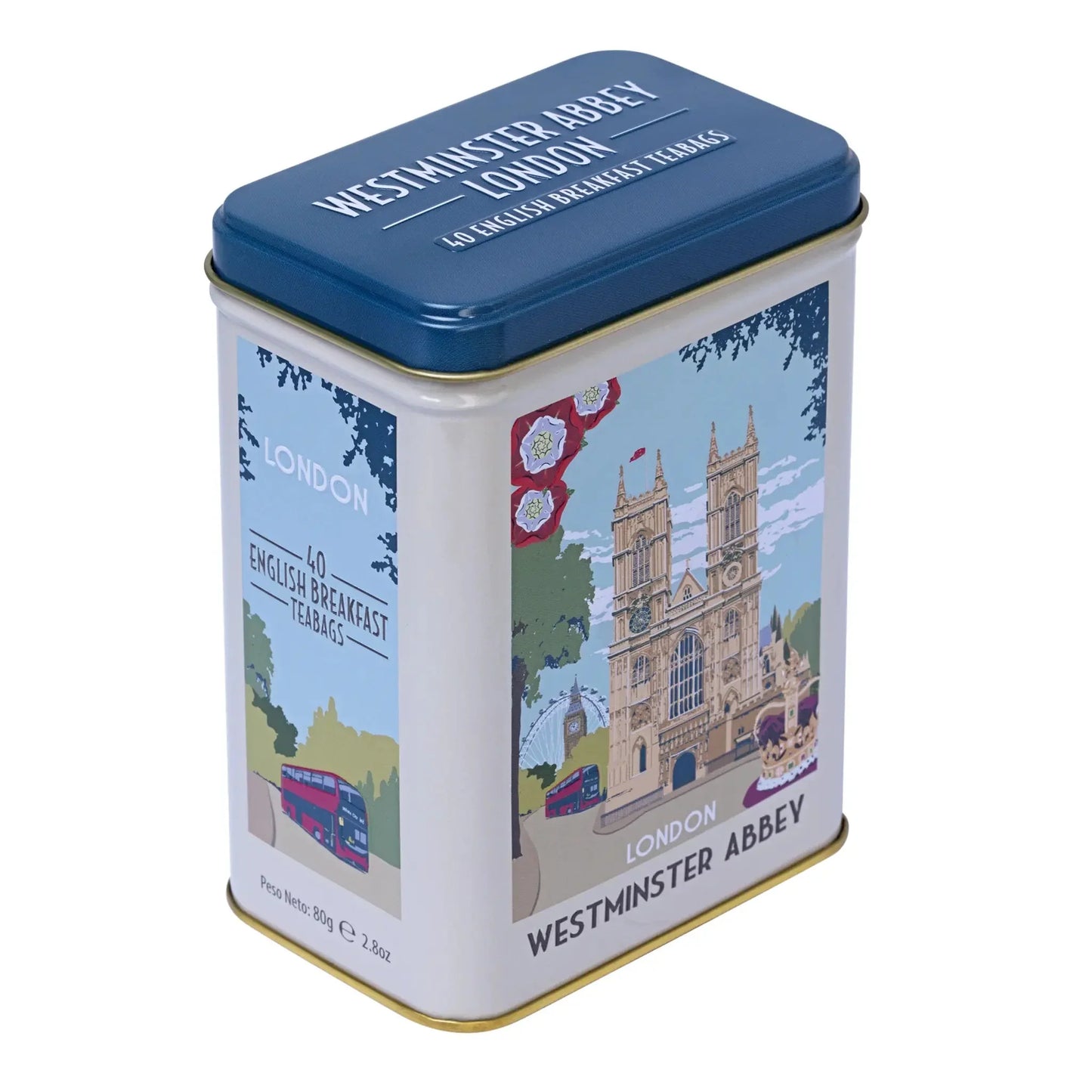 Retro Portrait Tea Tin - Westminster Abbey - New English Teas