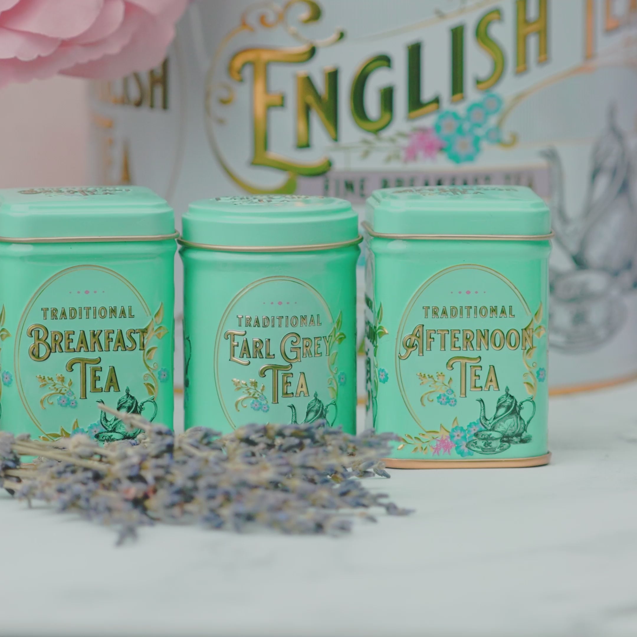 Vintage Victorian Mini Tea Tin Triple Gift Pack - New English Teas